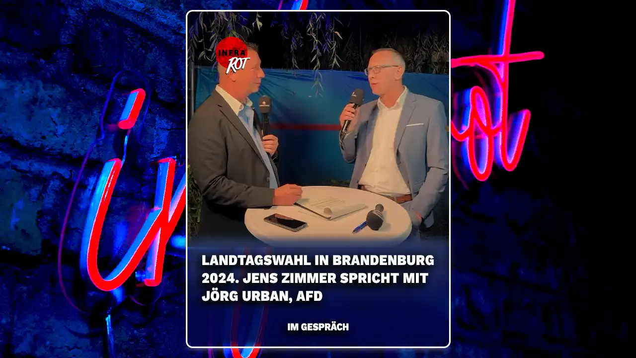Landtagswahl in Brandenburg 2024: Jens Zimmer spricht mit Jörg Urban (AfD)